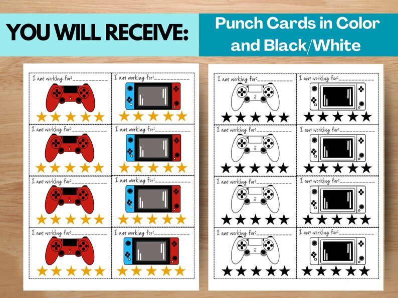 Video Game Themed Positive Behavior Punch Card, Classroom Behavior ...