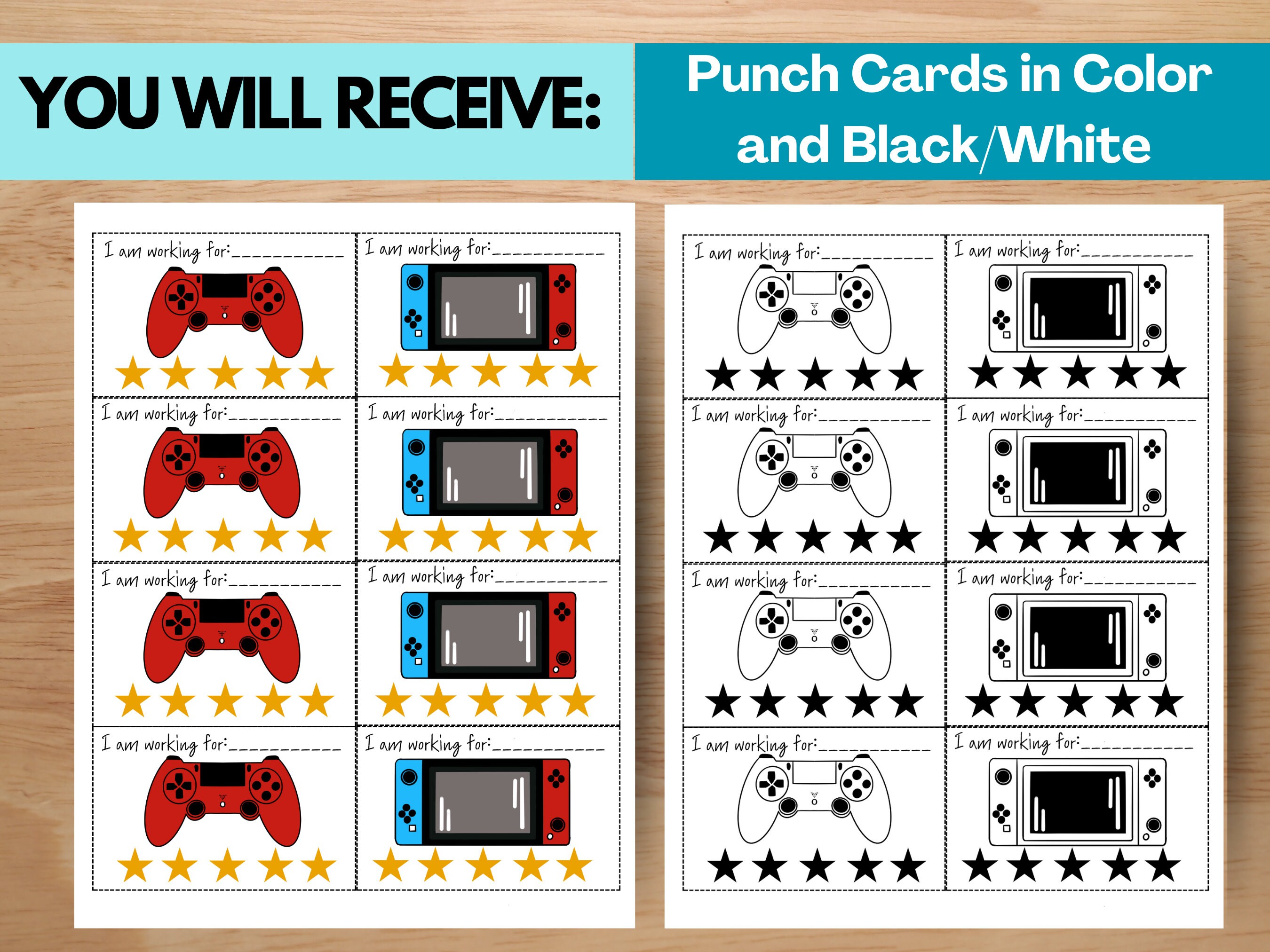 Video Game Themed Positive Behavior Punch Card, Classroom Behavior ...