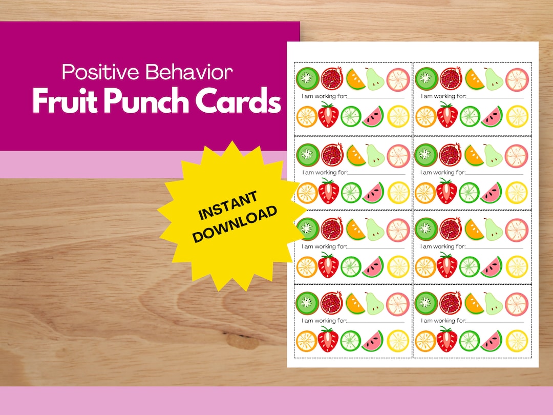 Fruit Slices Positive Behavior Punch Card, Classroom Behavior ...