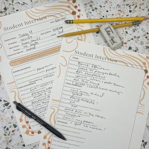 Student Interview Form | Clinical Interview Form | School Psychologist ...