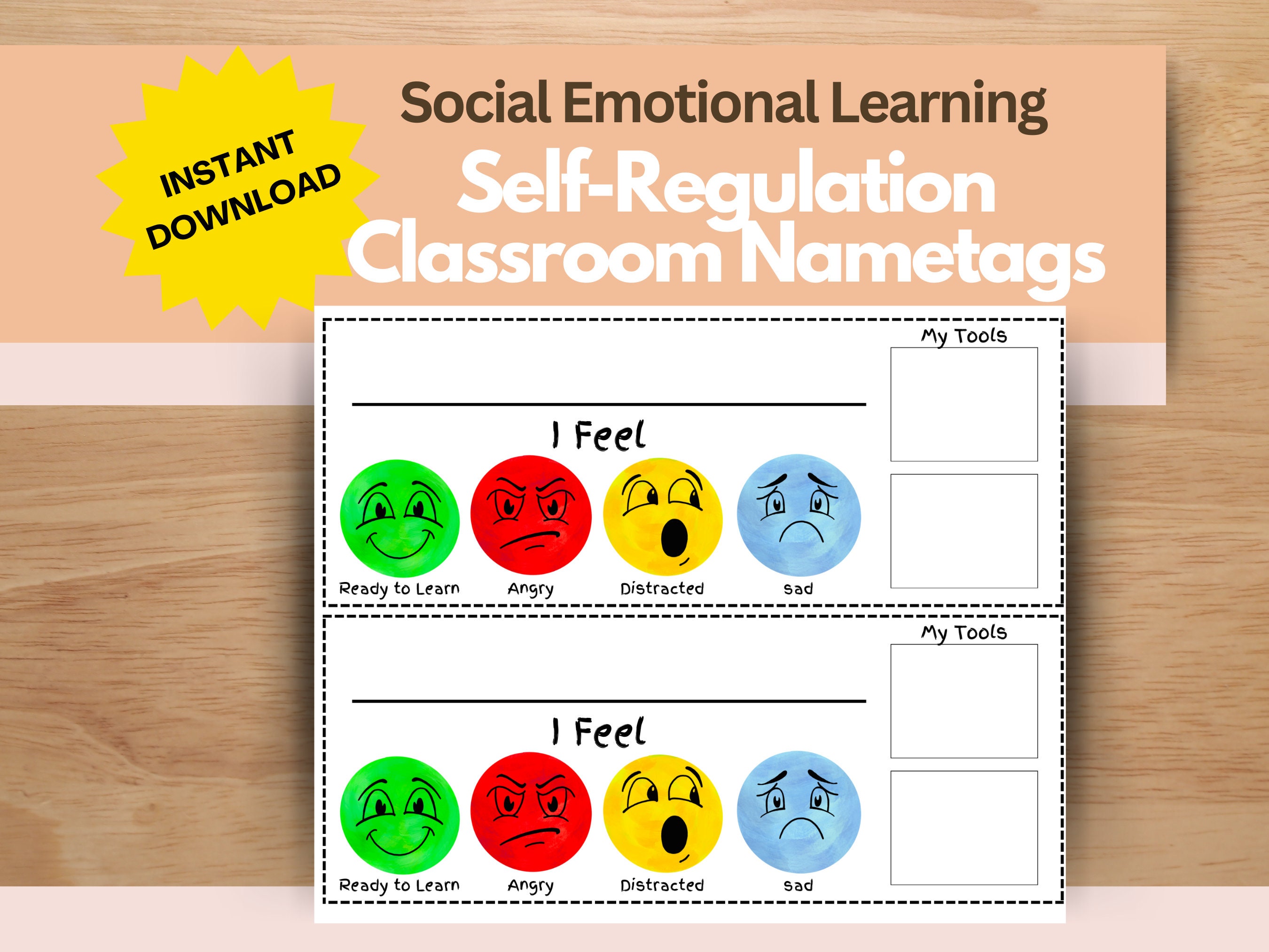 Self Regulation Classroom Nametag, Classroom Management Tool, Social ...