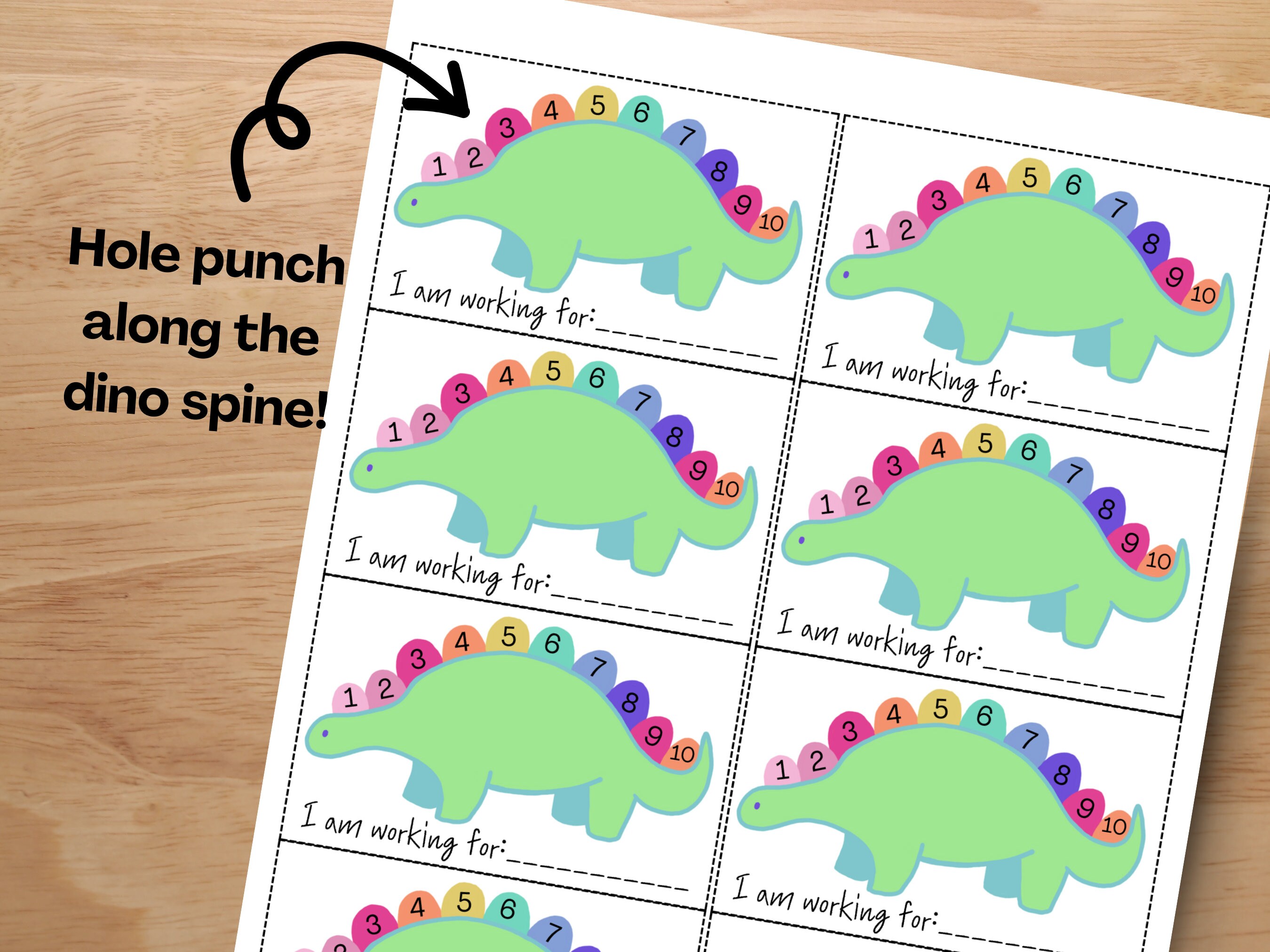 Dinosaur Positive Behavior Punch Card, Classroom Behavior Management ...