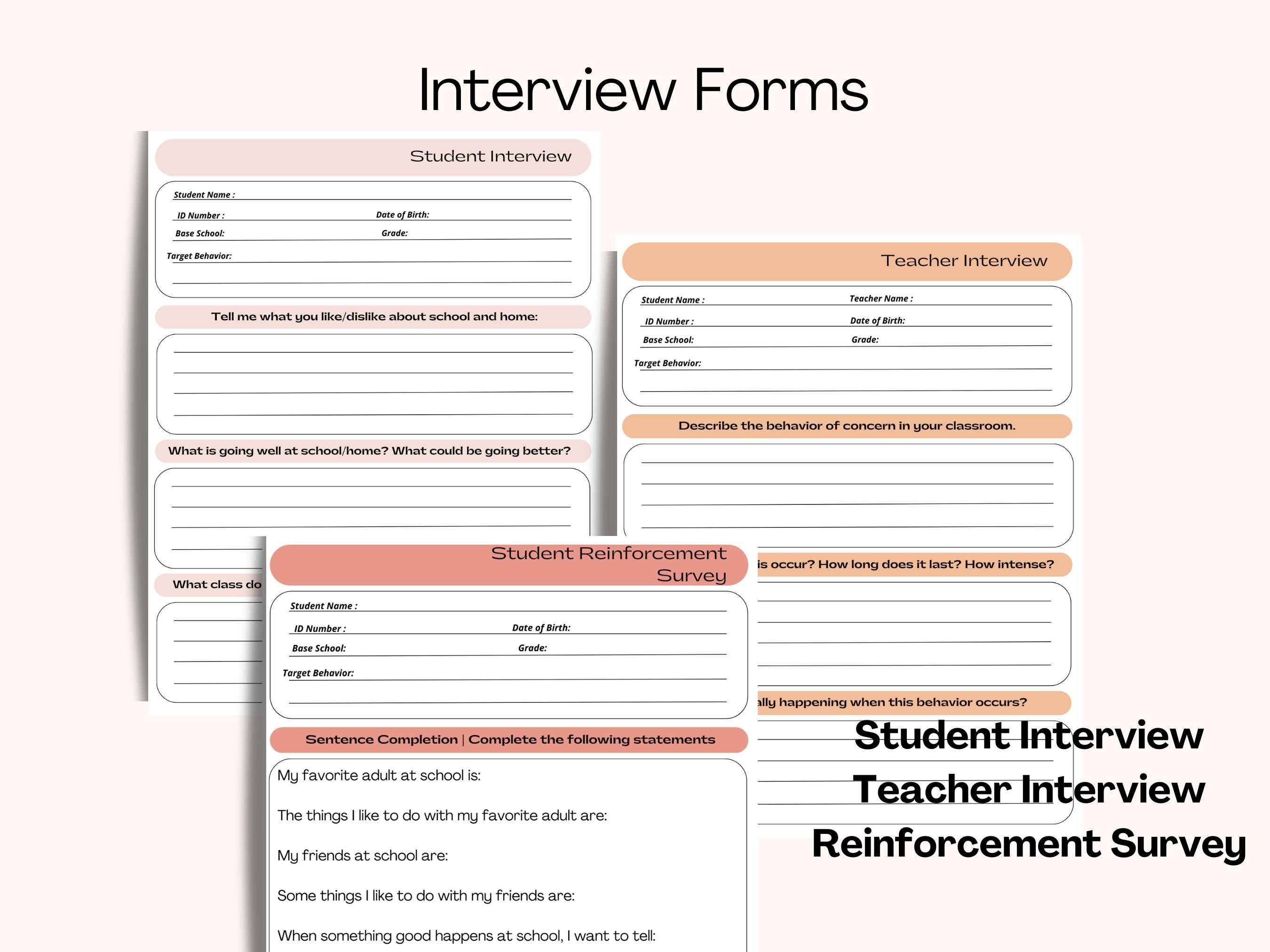 Functional Behavior Assessment Bundle FBA/BIP Special - Etsy