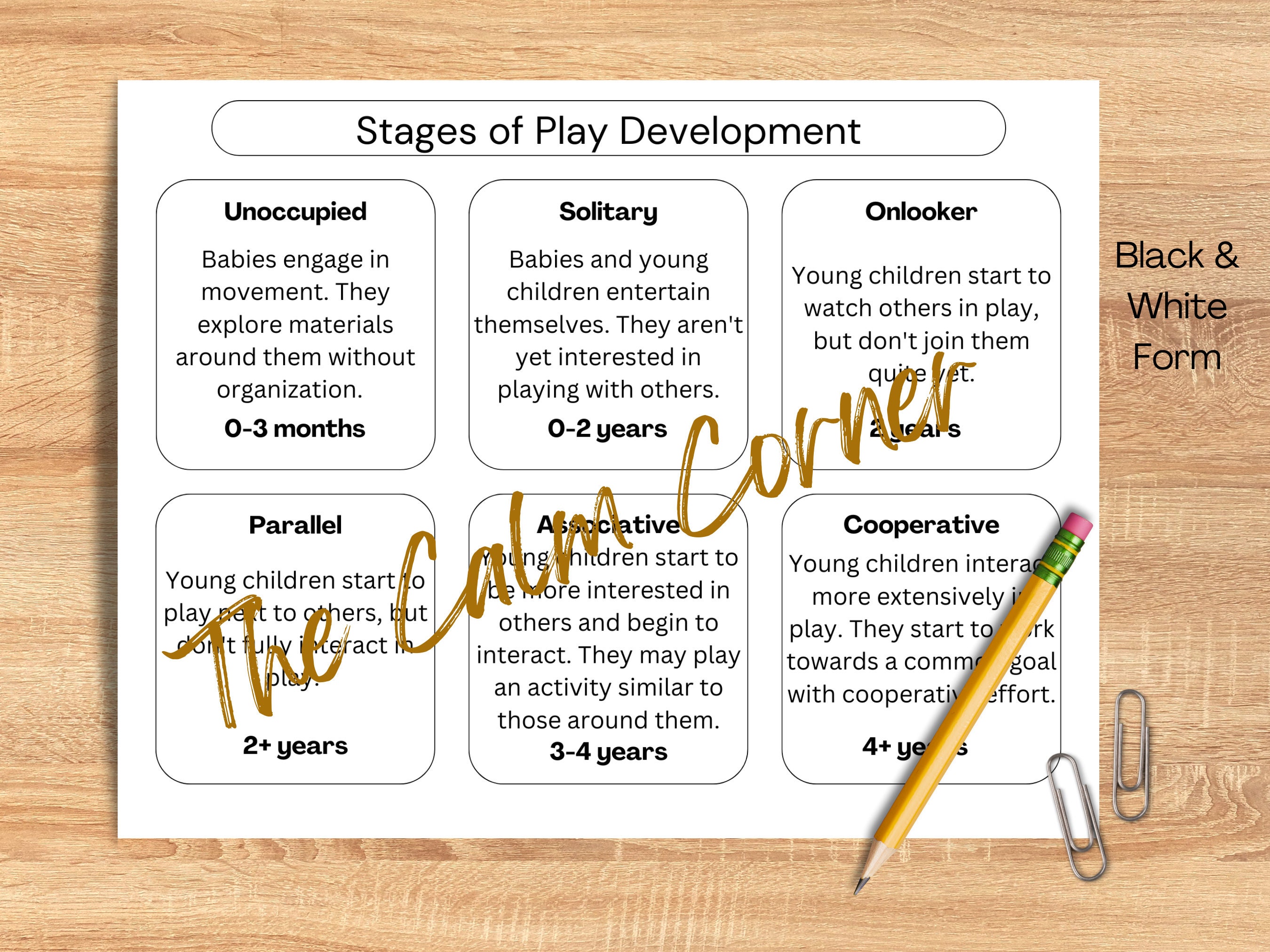 Developmental Milestones Stages of Play Quick Reference Form - Etsy ...