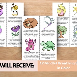 Mindful Breathing Cards, Social Emotional Learning, Coping Skills, Calm ...