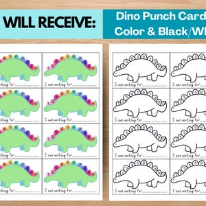 Dinosaur Positive Behavior Punch Card, Classroom Behavior Management ...