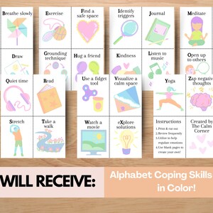 A-Z Coping Skills Cards, Social Emotional Learning, Coping Skills ...