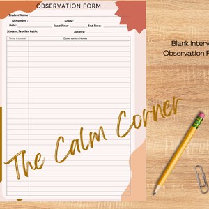 Observation Form | Classroom Observation Form | Time Interval ...