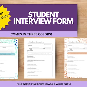 Student Interview Form | Clinical Interview Form | School Psychologist ...