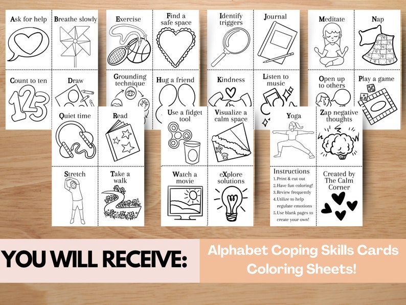 A-Z Coping Skills Cards, Social Emotional Learning, Coping Skills ...