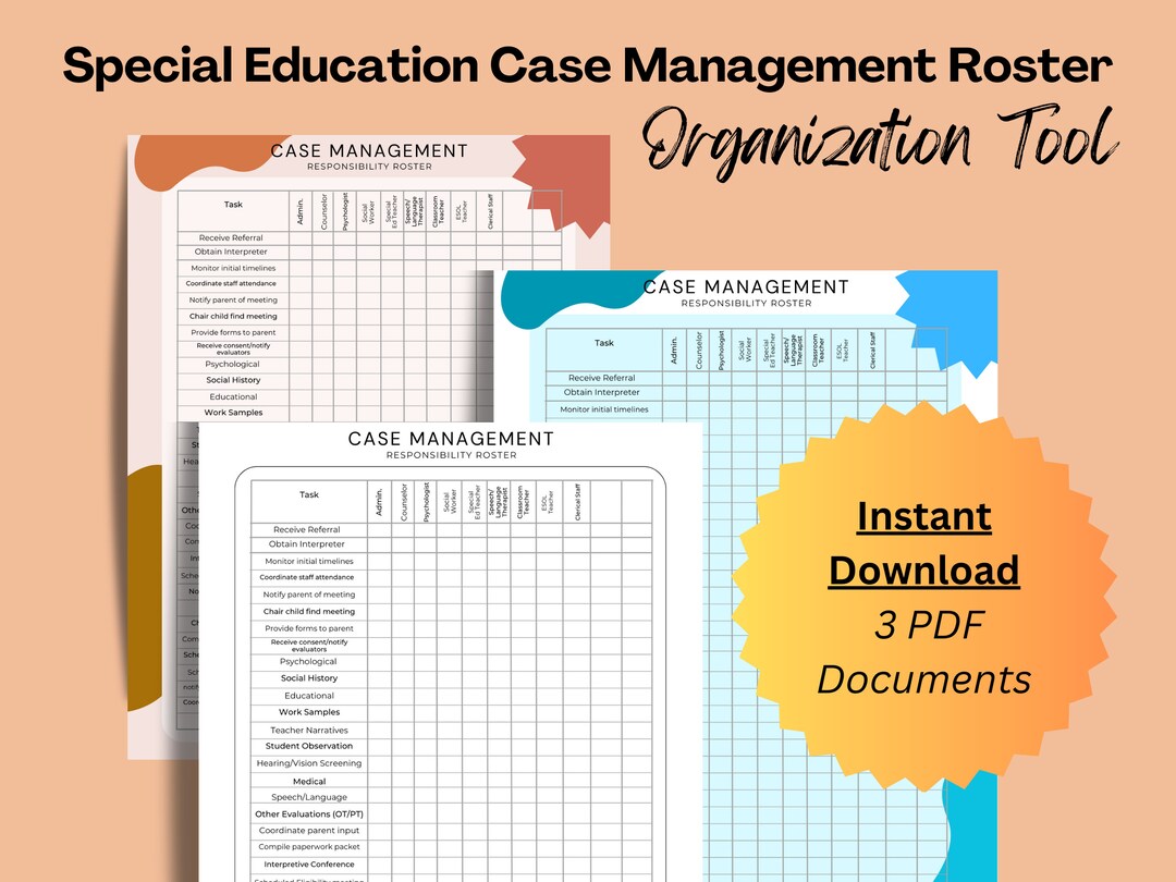 Special Education Case Management Roster Quick Reference - Etsy Special Education Case Management Roster Quick Reference - Etsy