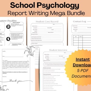 School Psychologist Report Writing Mega Bundle School - Etsy