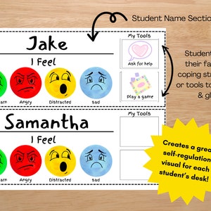 Self Regulation Classroom Nametag, Classroom Management Tool, Social ...