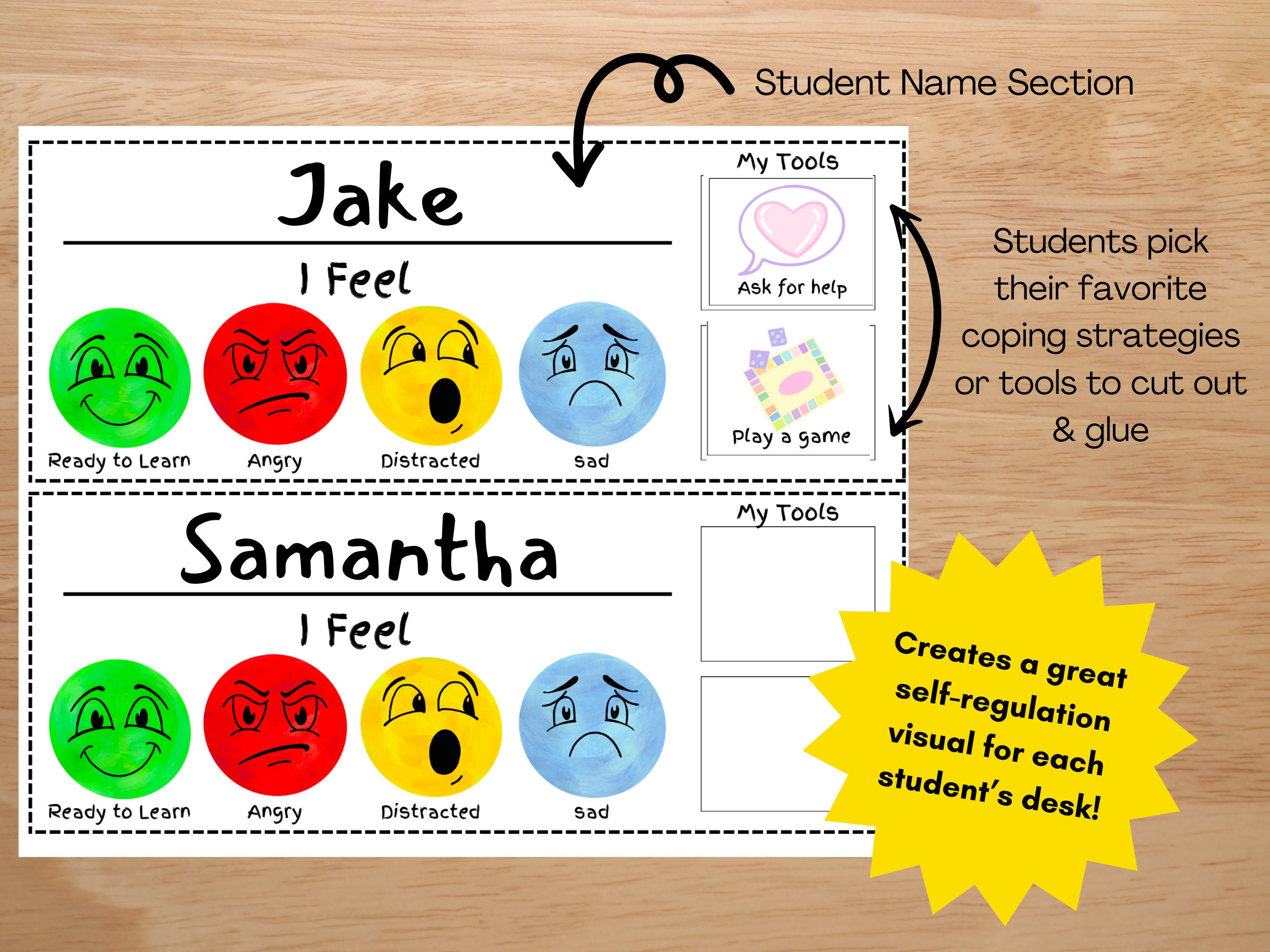 Self Regulation Classroom Nametag, Classroom Management Tool, Social ...