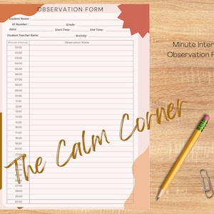 Observation Form | Classroom Observation Form | Time Interval ...
