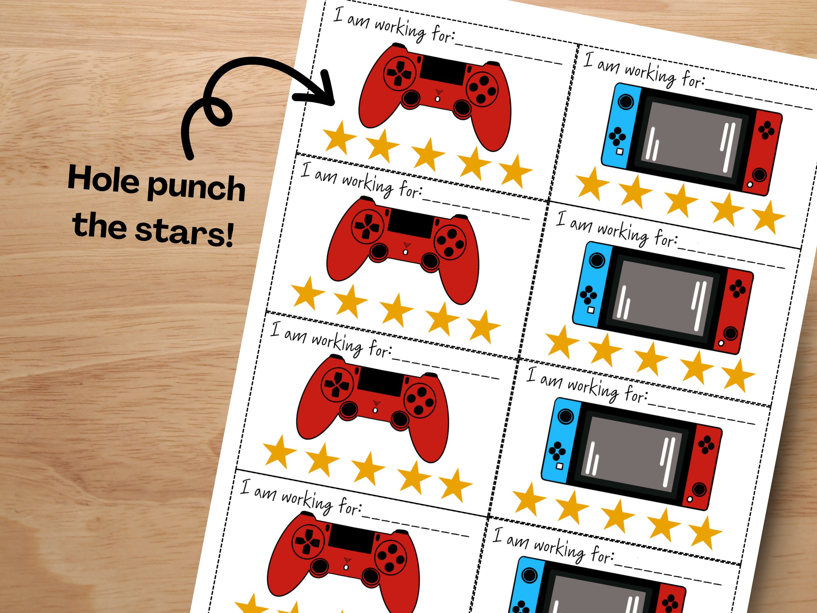 Video Game Themed Positive Behavior Punch Card, Classroom Behavior ...