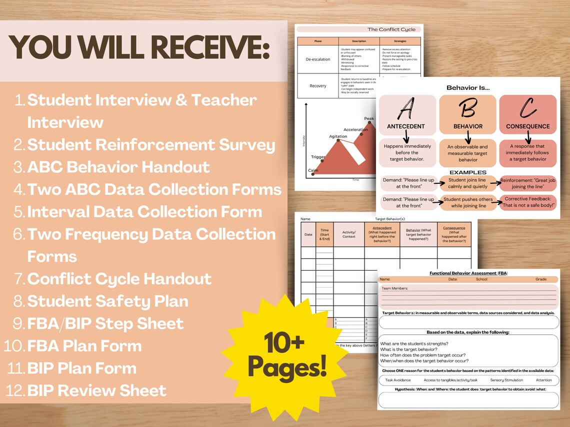 Functional Behavior Assessment Bundle, FBA/BIP, Special Education ...