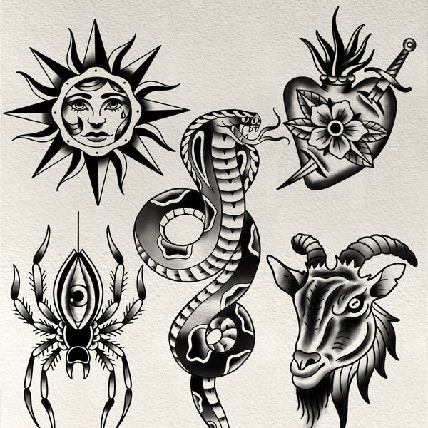 Traditional Tattoo Flash - Etsy