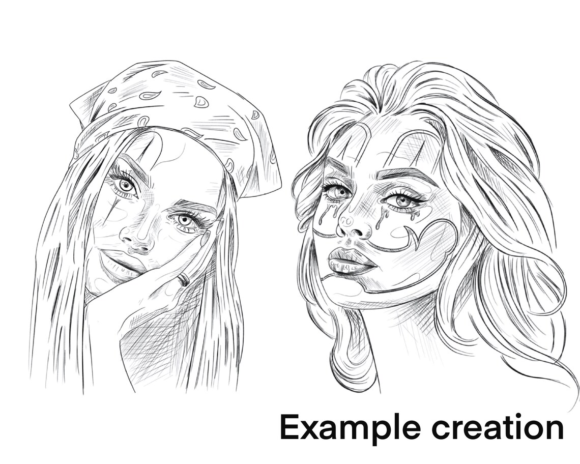 Procreate Tattoo Brush Set and Stamps Chicano Girls - Etsy