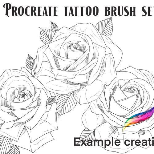 Procreate Tattoo Brush Set and Stamps Dozen Roses - Etsy