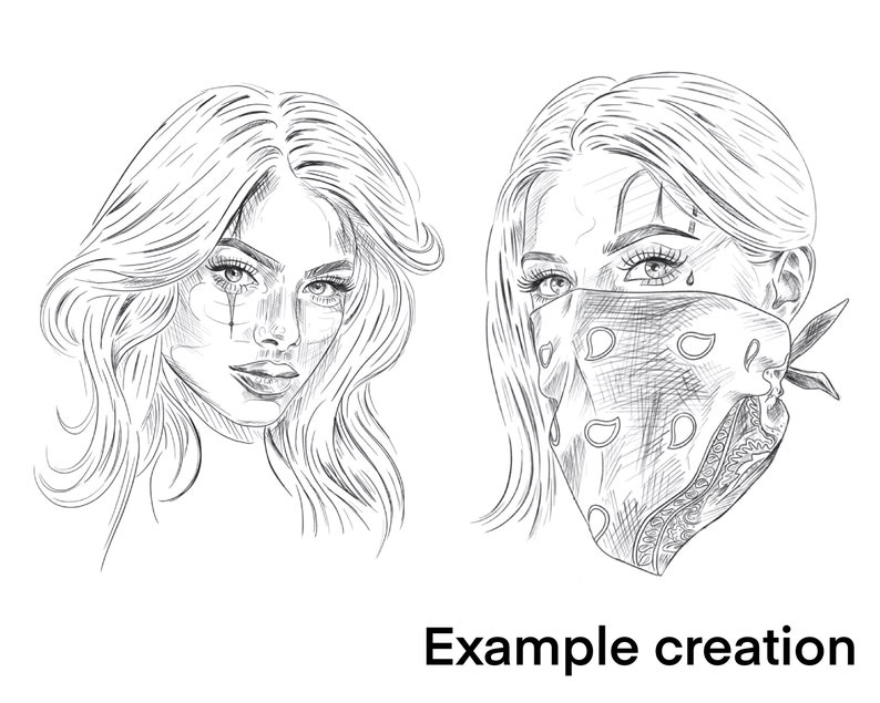 Procreate Tattoo Brush Set and Stamps Chicano Girls - Etsy