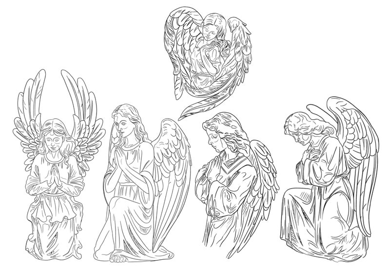 Procreate Tattoo Brush Set and Stamps. Angels - Etsy