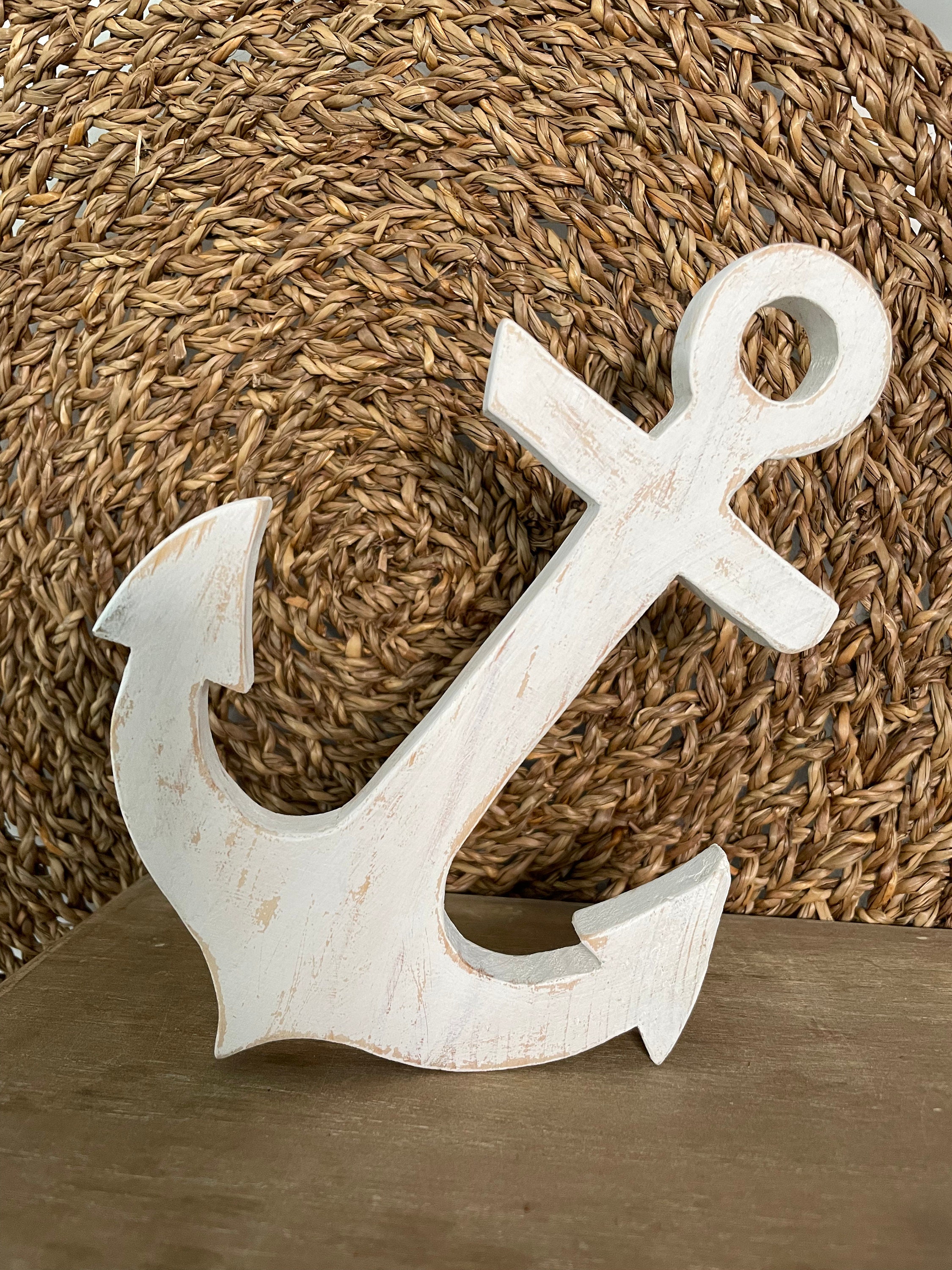 Escultura de ancla de madera - Etsy España