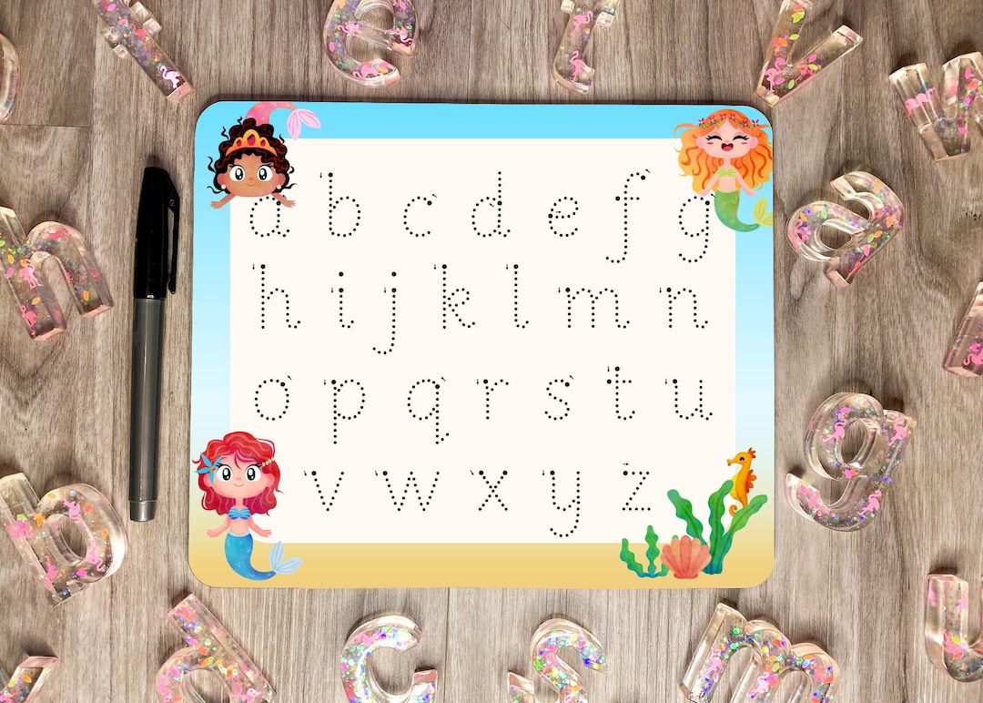 Mermaid Reusable Wipe Clean Letter Formation Board | Lowercase Print ...