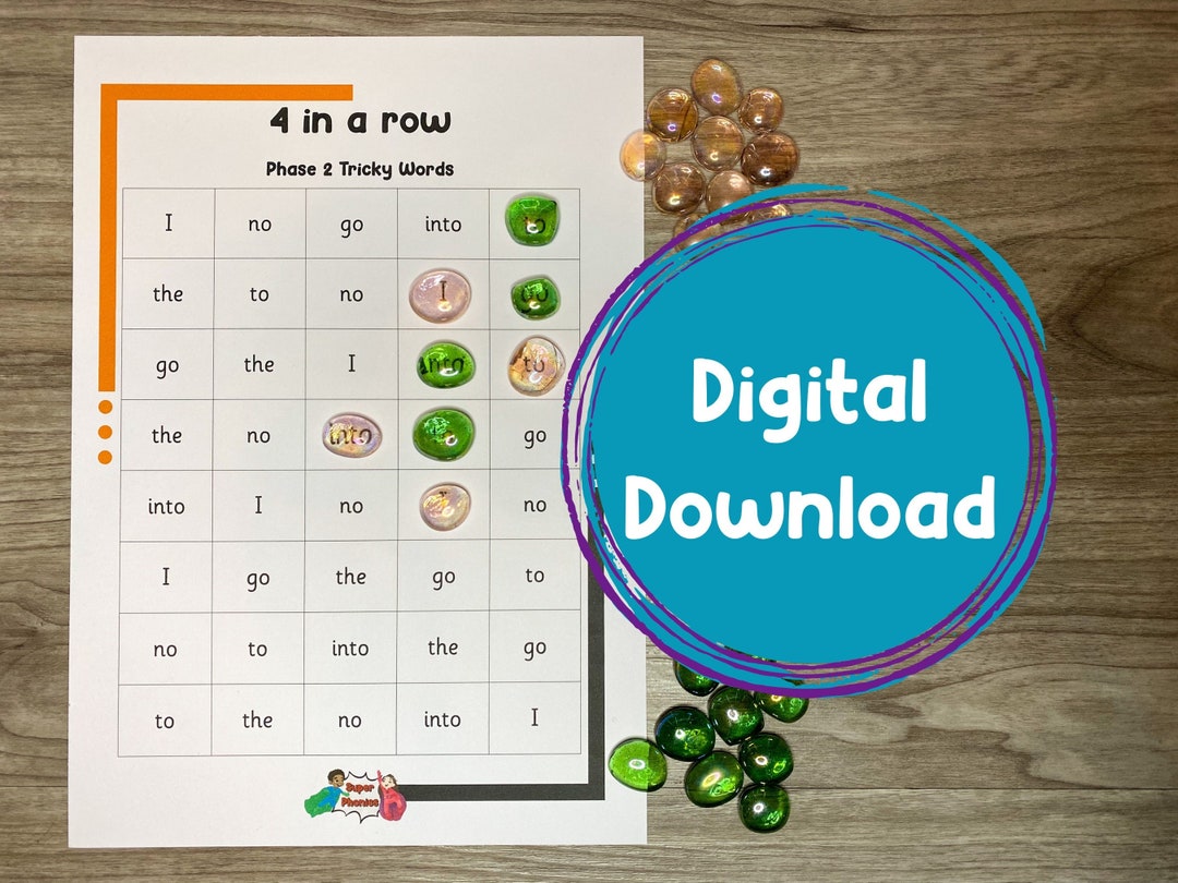 Phase 2 Tricky Word 4 in a Row Game, DIGITIAL DOWNLOAD - Etsy