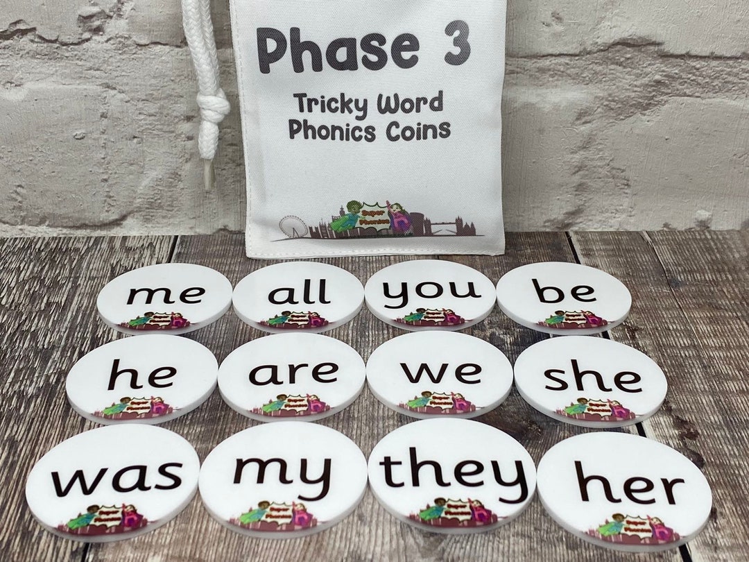 Phase 3 Tricky Word Coins, Letters & Sounds, Word Recognition ...