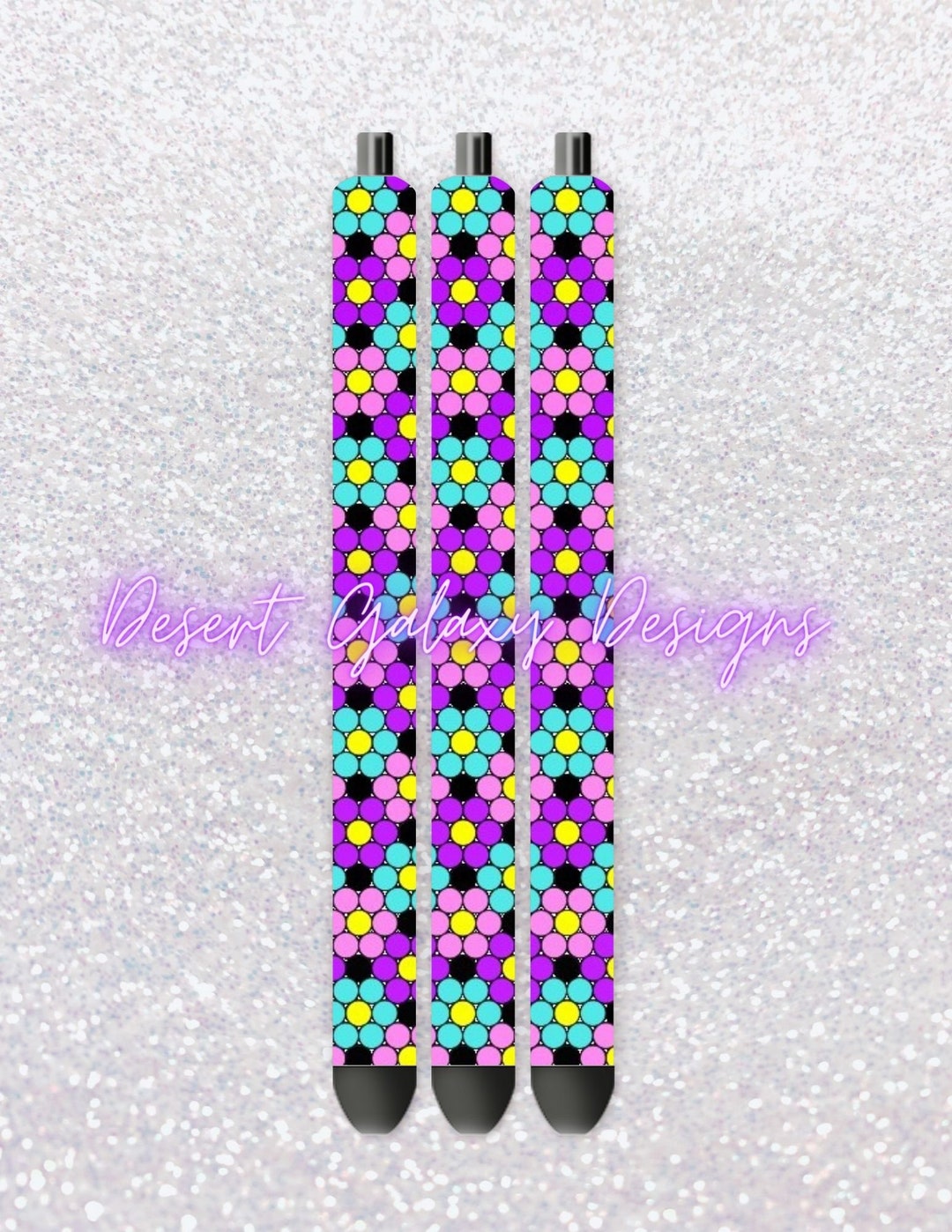 Retro Stacked Daisy Pen_rhinestone Template_ss10 Rhinestones_ Includes ...