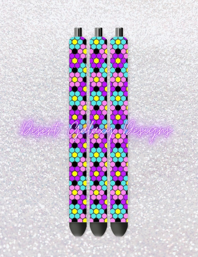 Retro Stacked Daisy Pen_rhinestone Template_ss10 Rhinestones_ Includes ...