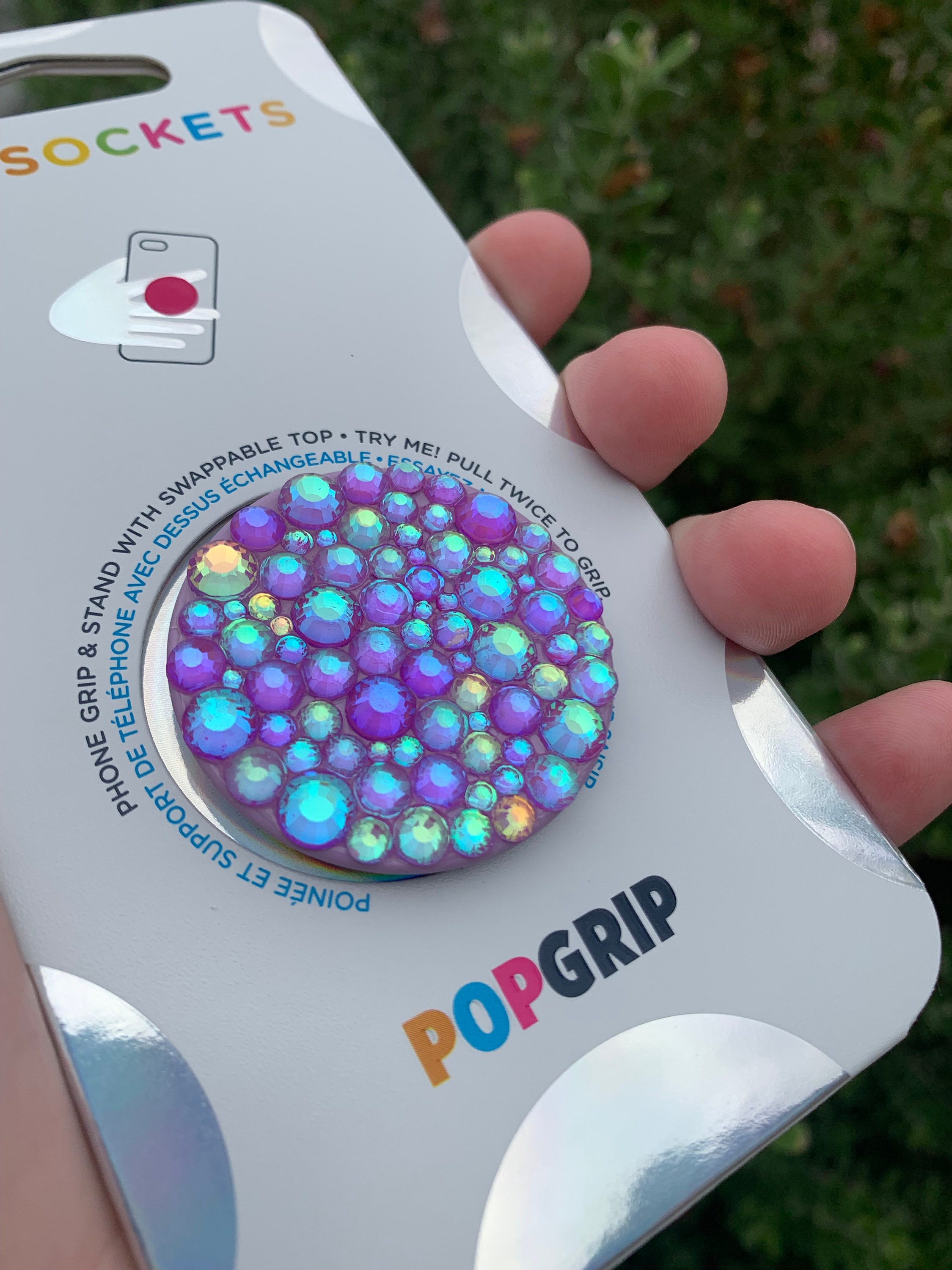 Luminous Deep Purple Glass Rhinestone Popsocket - Etsy