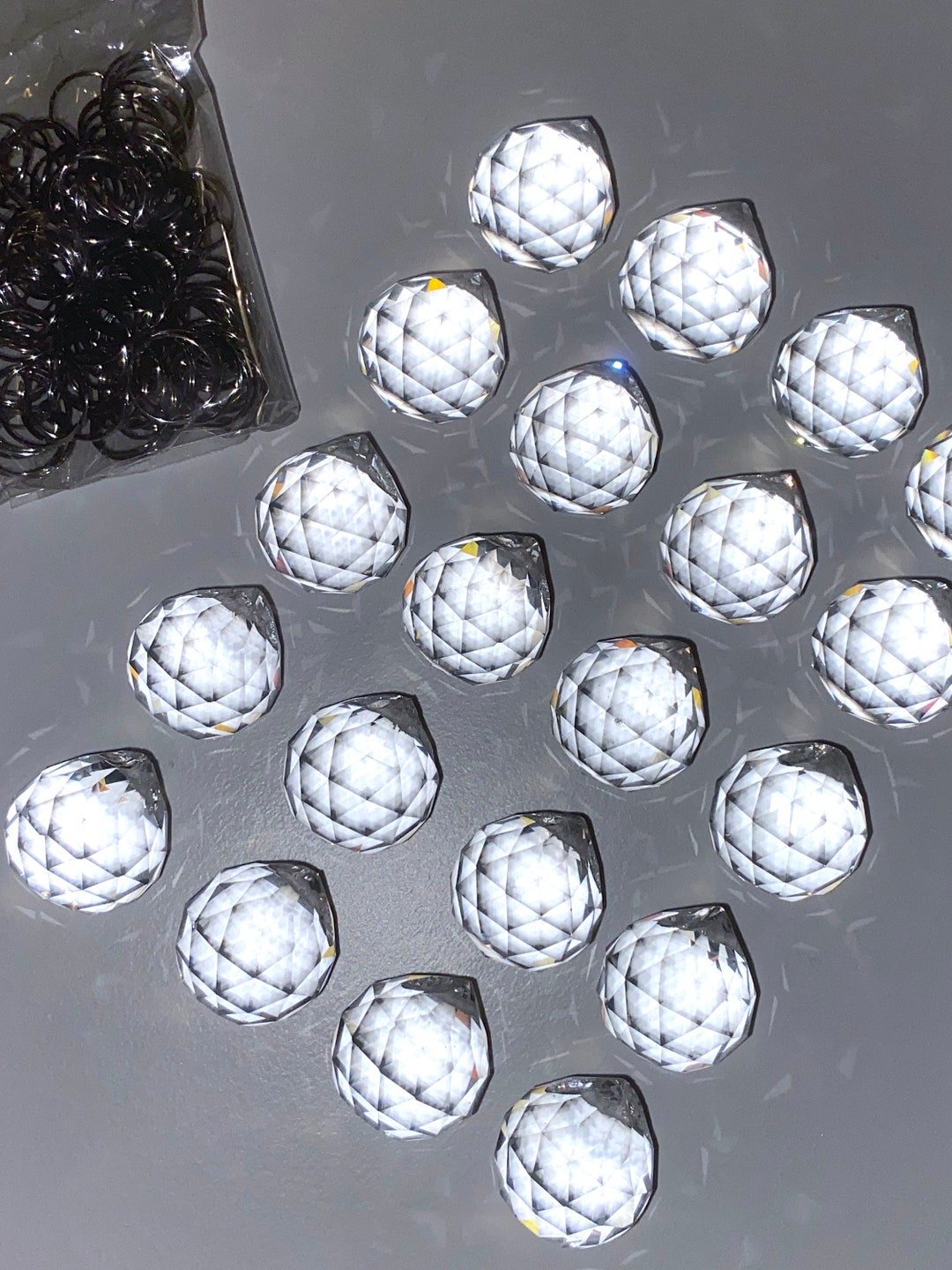 50 DAMAGED Crystal Prisms | 50 Clear Crystals Size 20mm | Aura Rainbow ...