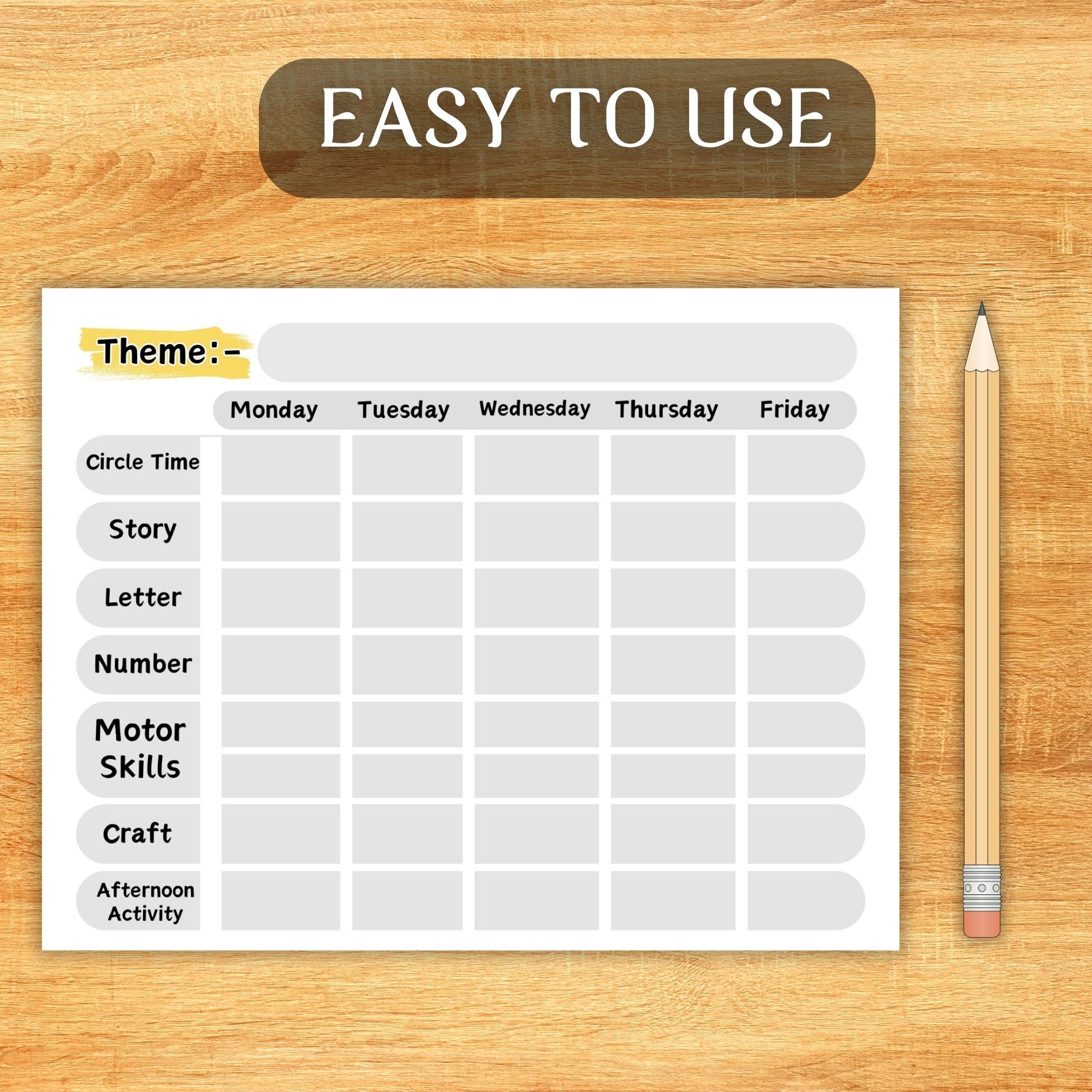 Editable Weekly Lesson Planner Printable Lesson Plan Template Teacher ...