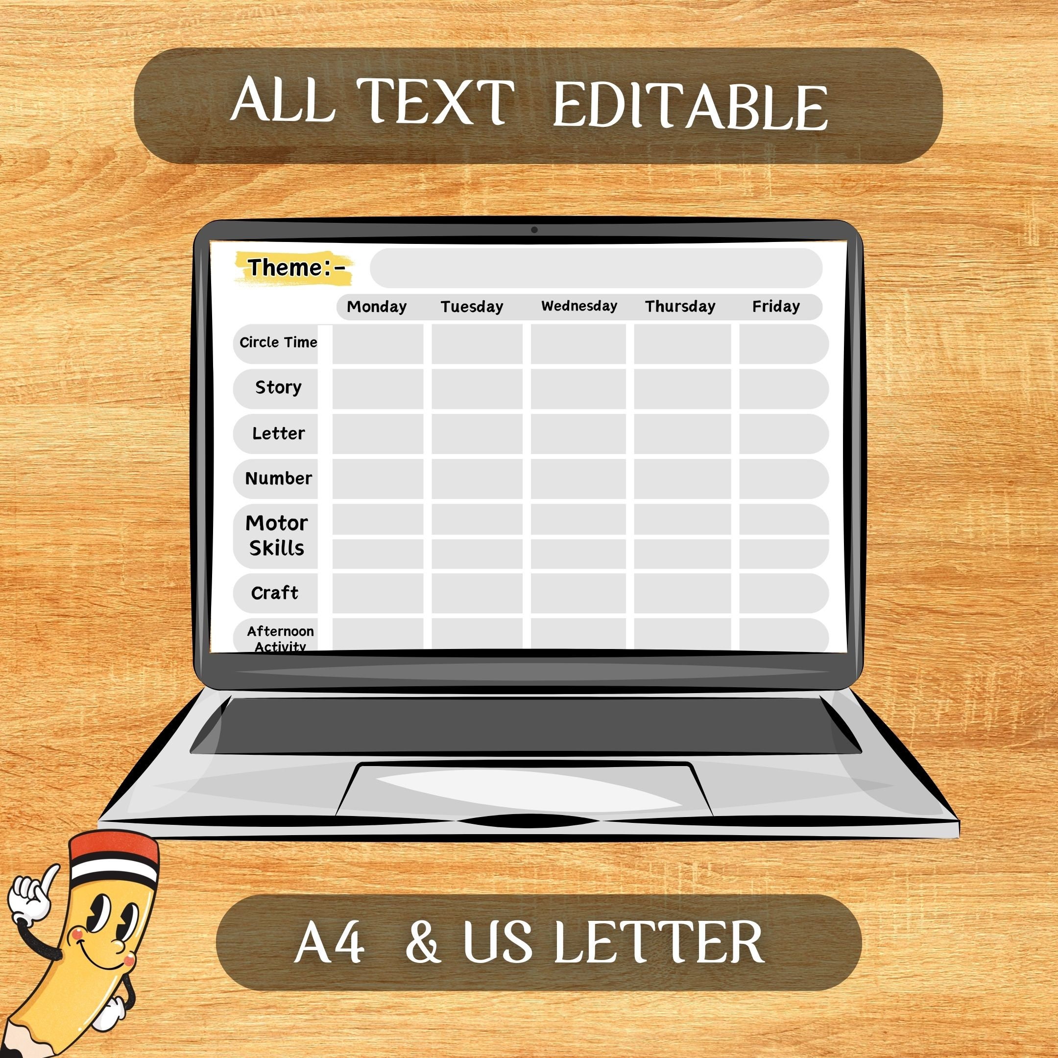 Editable Weekly Lesson Planner Printable Lesson Plan Template Teacher ...