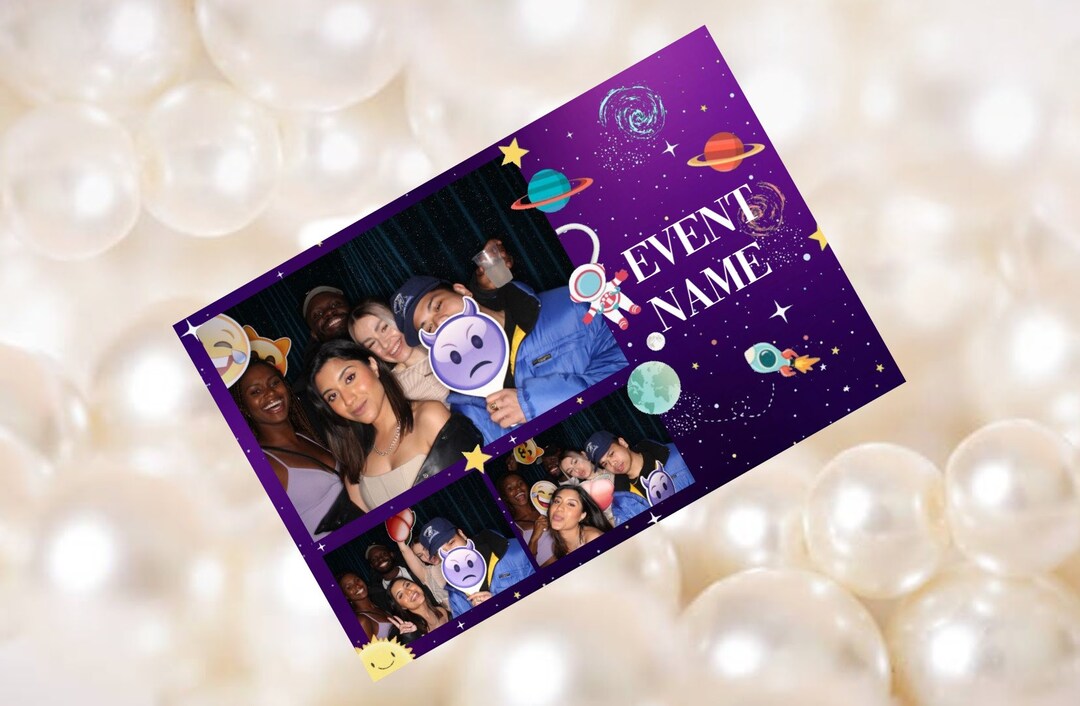 Purple Spaced Theme Birthday Photo Booth Template - Etsy