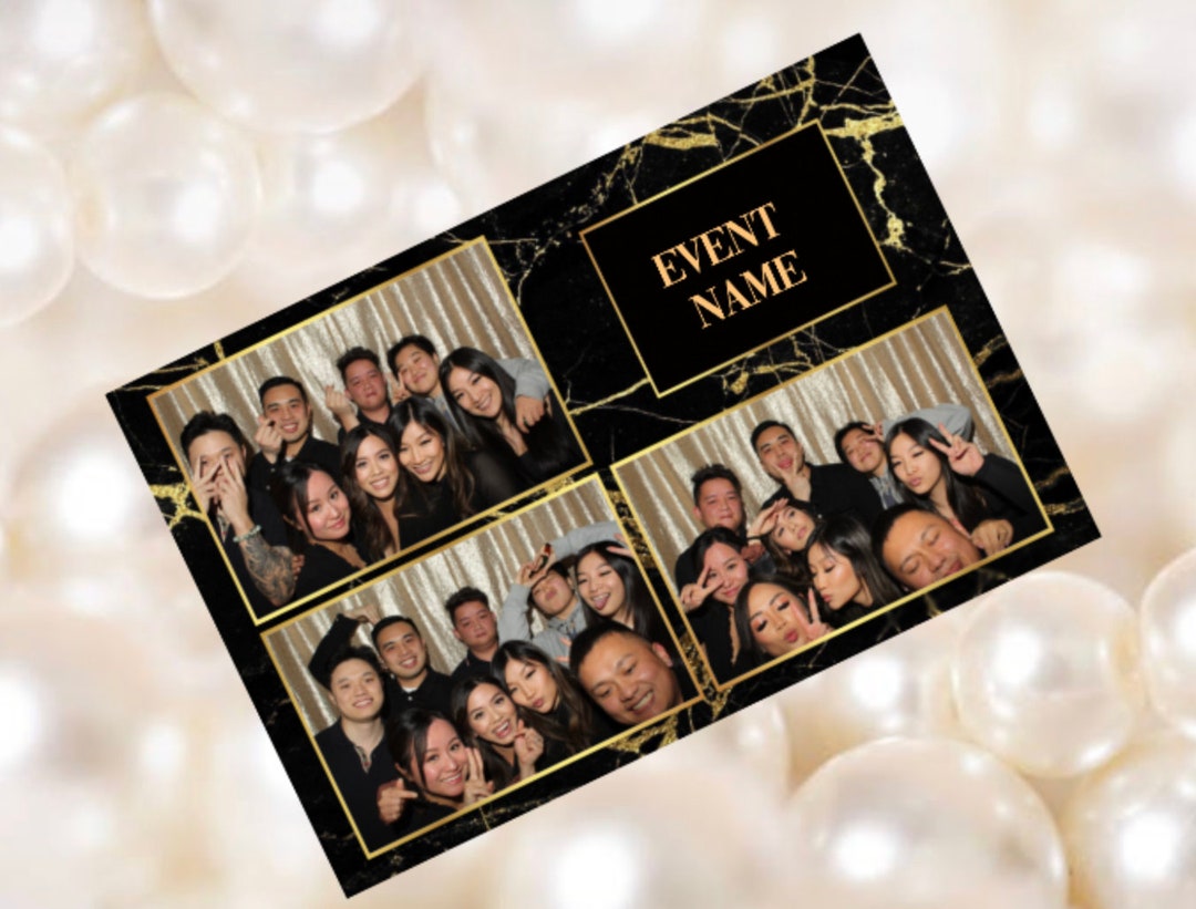 Black & Gold Marble Photo Booth Template - Etsy