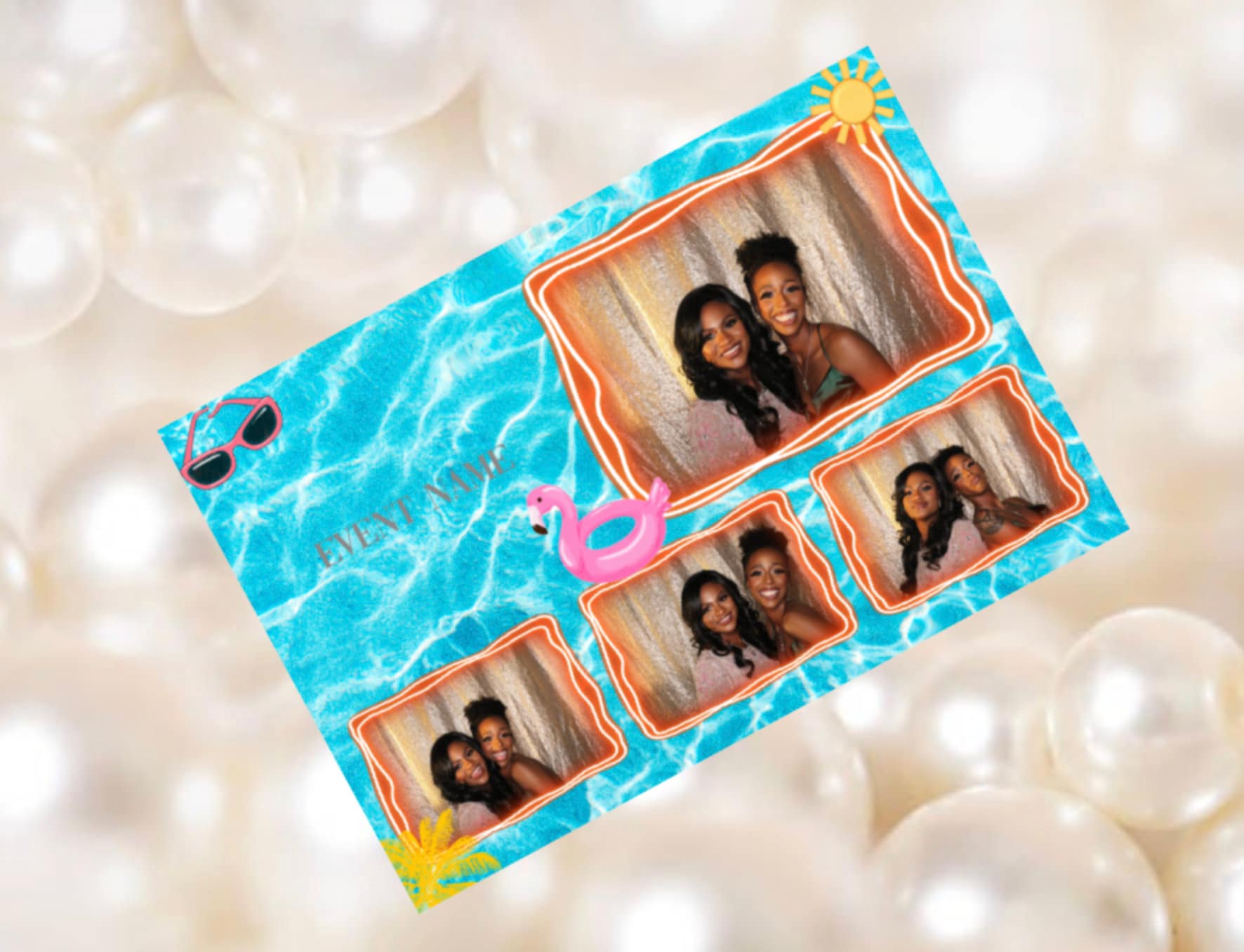 Retro Pool Party Photo Booth Template - Etsy
