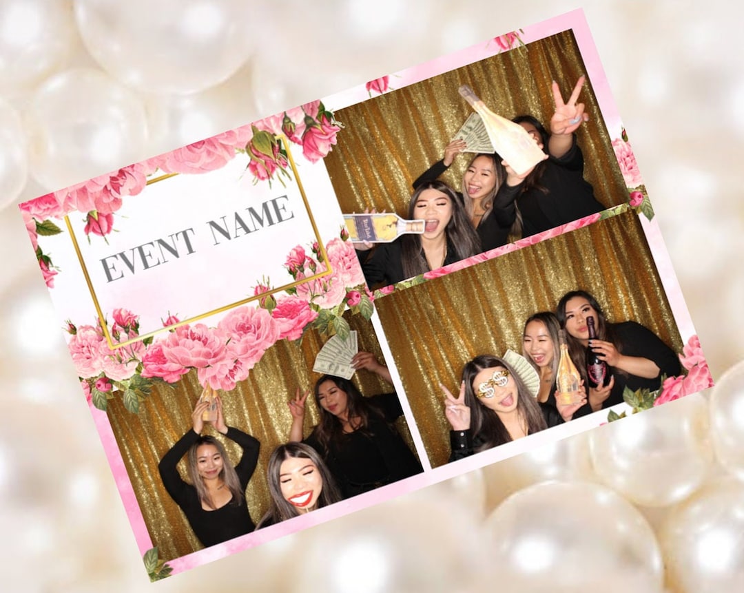 Pink Floral Birthday Photo Booth Template - Etsy
