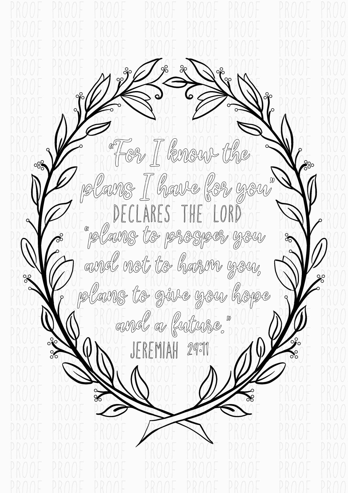 Jeremiah 29:11 Coloring Sheet Downloadable - Etsy