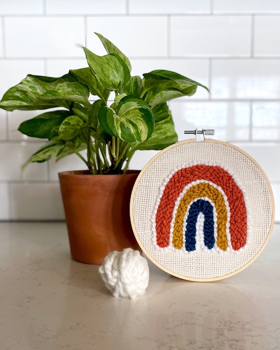 Vintage Boho Rainbow Punch Needle | Etsy