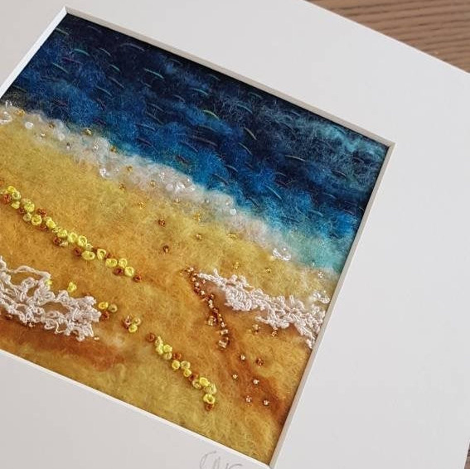 Original Handmade Wet Felt Landscape Seascape Beach Scene - Etsy UK