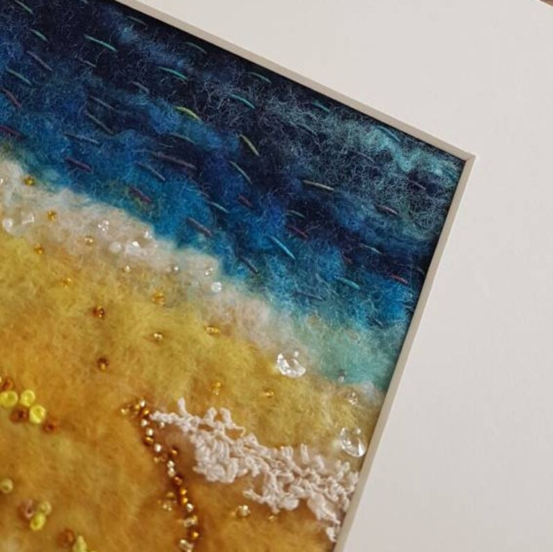 Original Handmade Wet Felt Landscape Seascape Beach Scene | Etsy