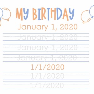 EDITABLE Preschool Learning/writing Birthday - Etsy