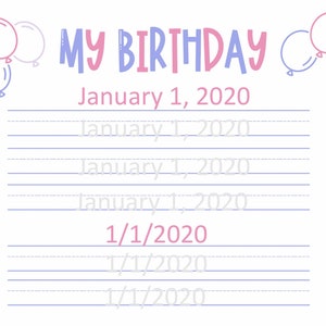 EDITABLE Preschool Learning/writing Birthday - Etsy