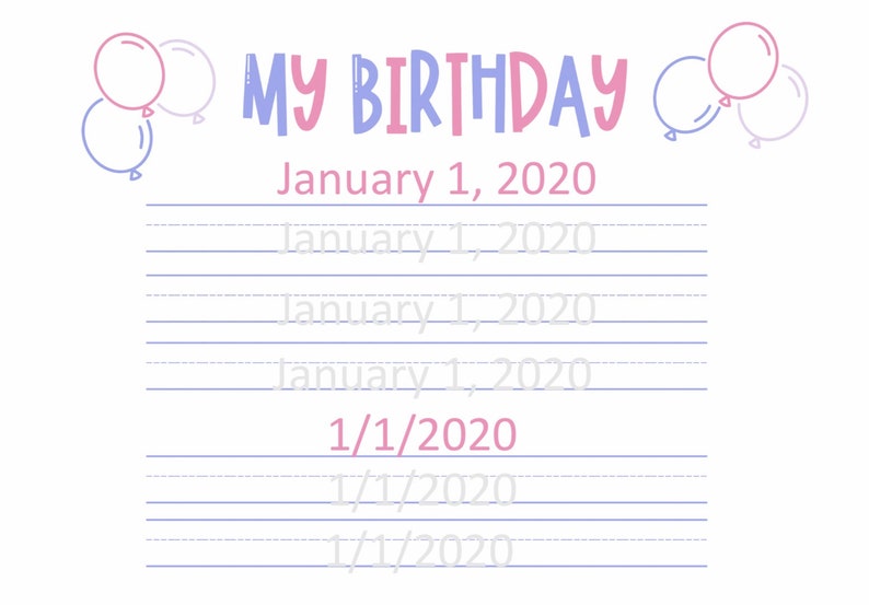 EDITABLE Preschool Learning/writing Birthday - Etsy