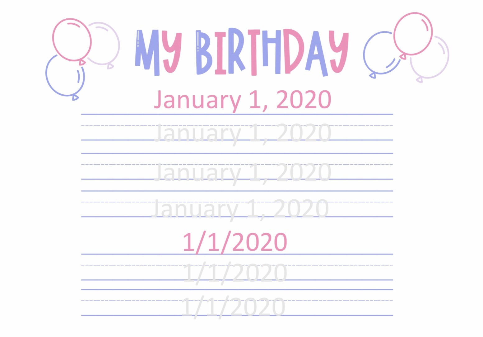 EDITABLE Preschool Learning/writing Birthday - Etsy