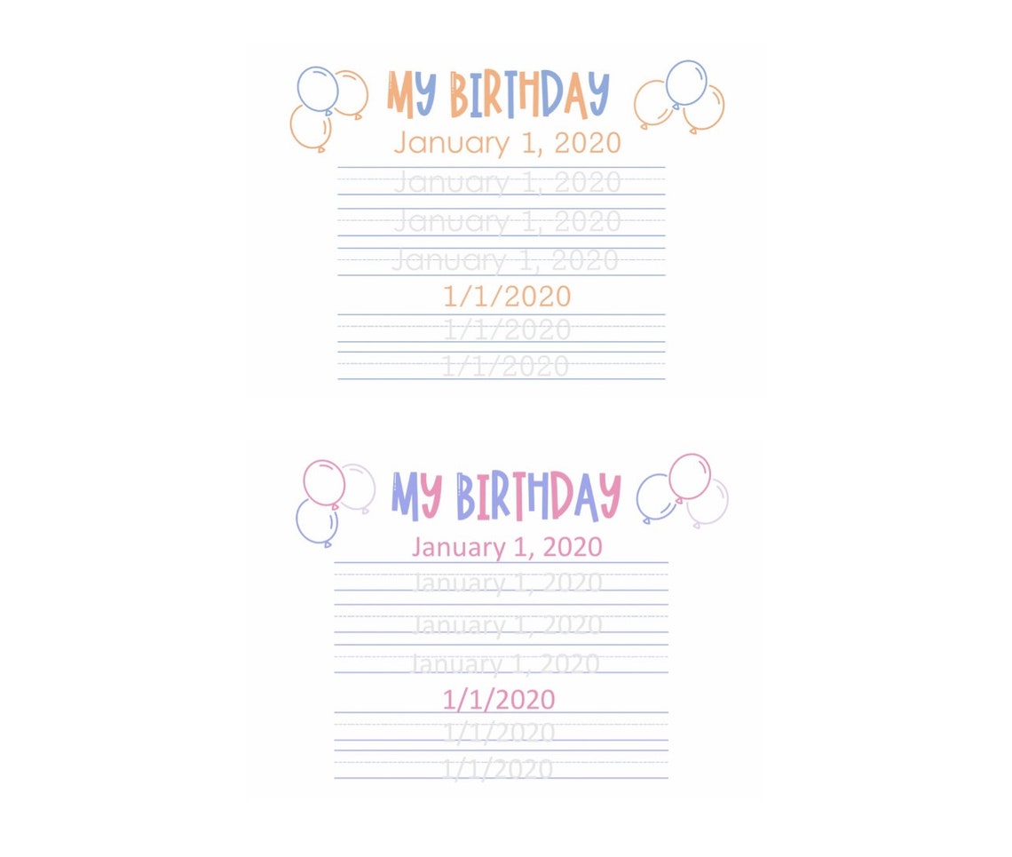 EDITABLE Preschool Learning/writing Birthday - Etsy