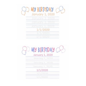 EDITABLE Preschool Learning/writing Birthday - Etsy